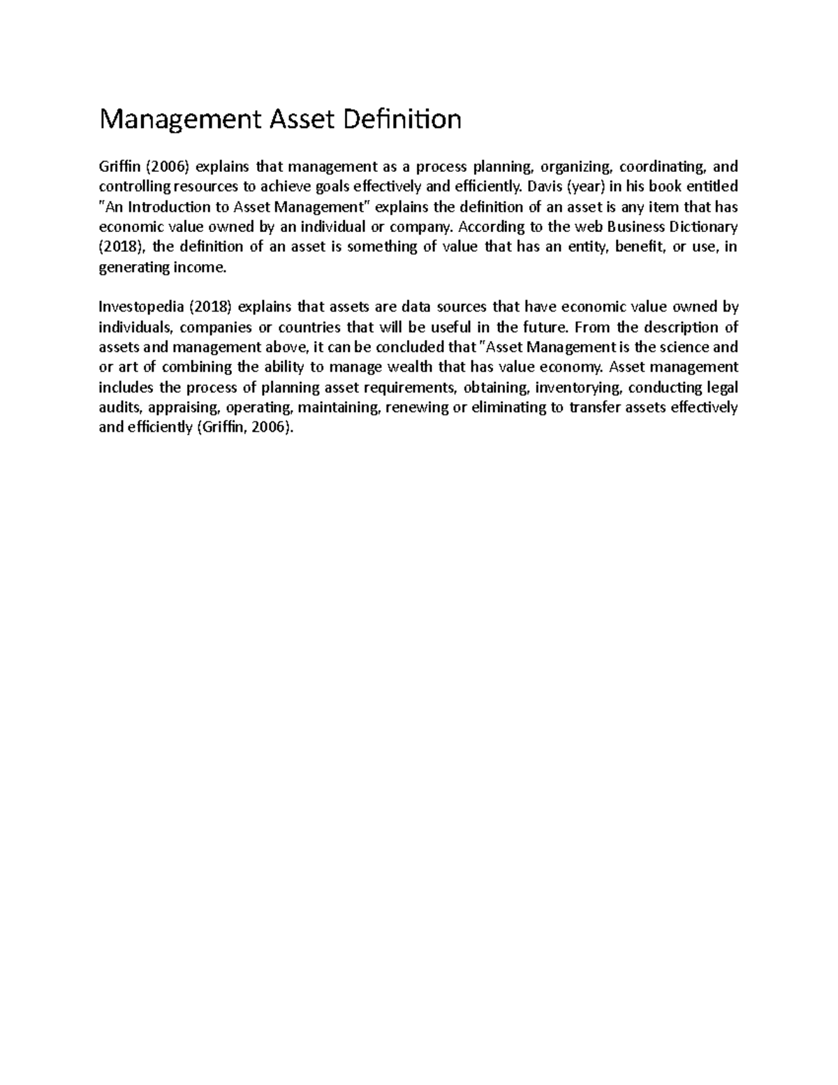 Management Asset Definition and Its Economic Value Explained - Studocu