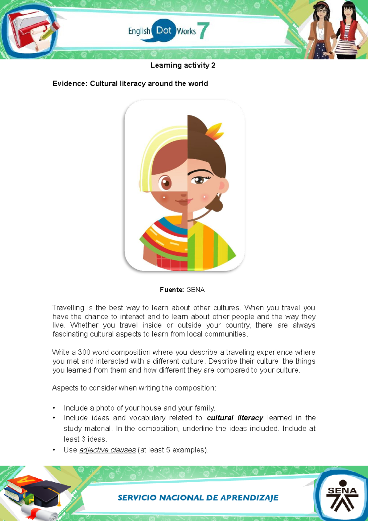 Cultural Literacy Experience: Traveling Insights in Activity 2 - Studocu