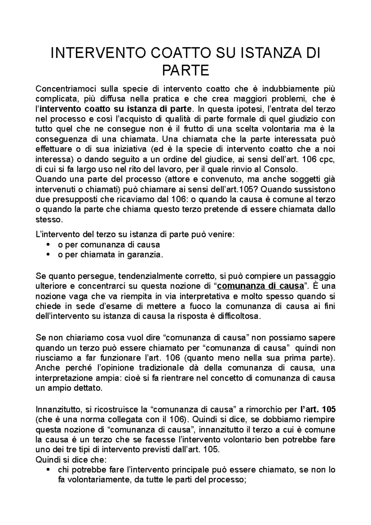 Intervento Coatto su Istanza di Parte: Teoria e Applicazioni nel Rito ...
