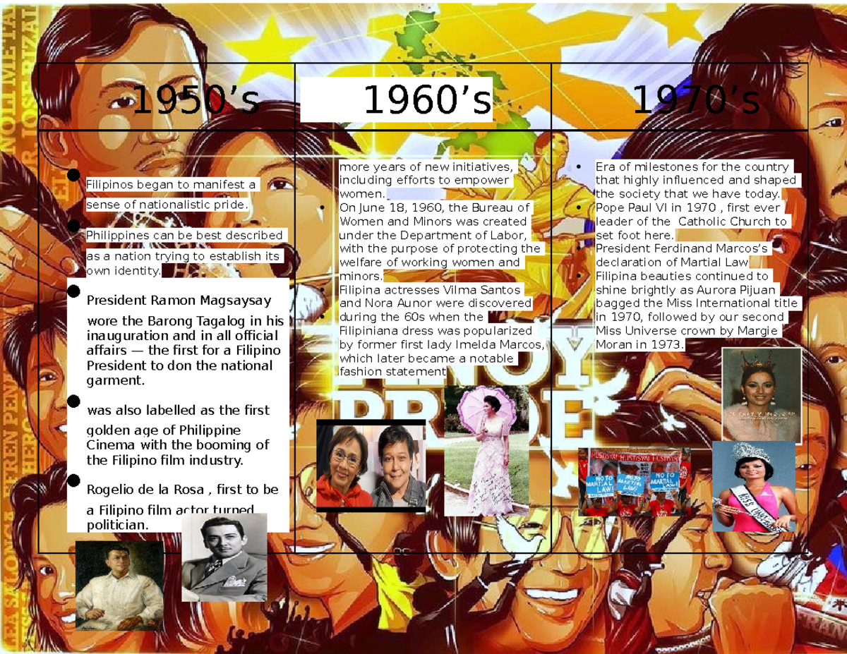 Influences of Pinoy Pop Culture from the 1950s to 2000s - Studocu