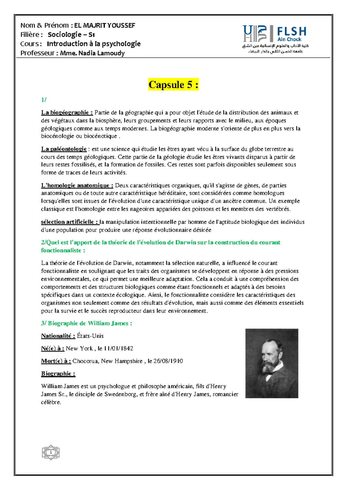 Capsule 5 - psychologie sociale - Nom & Prénom : EL MAJRIT YOUSSEF ...