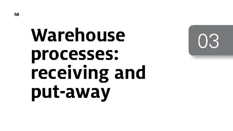 Chapter 3: Warehouse Management - Receiving Processes and Efficiency - Studocu