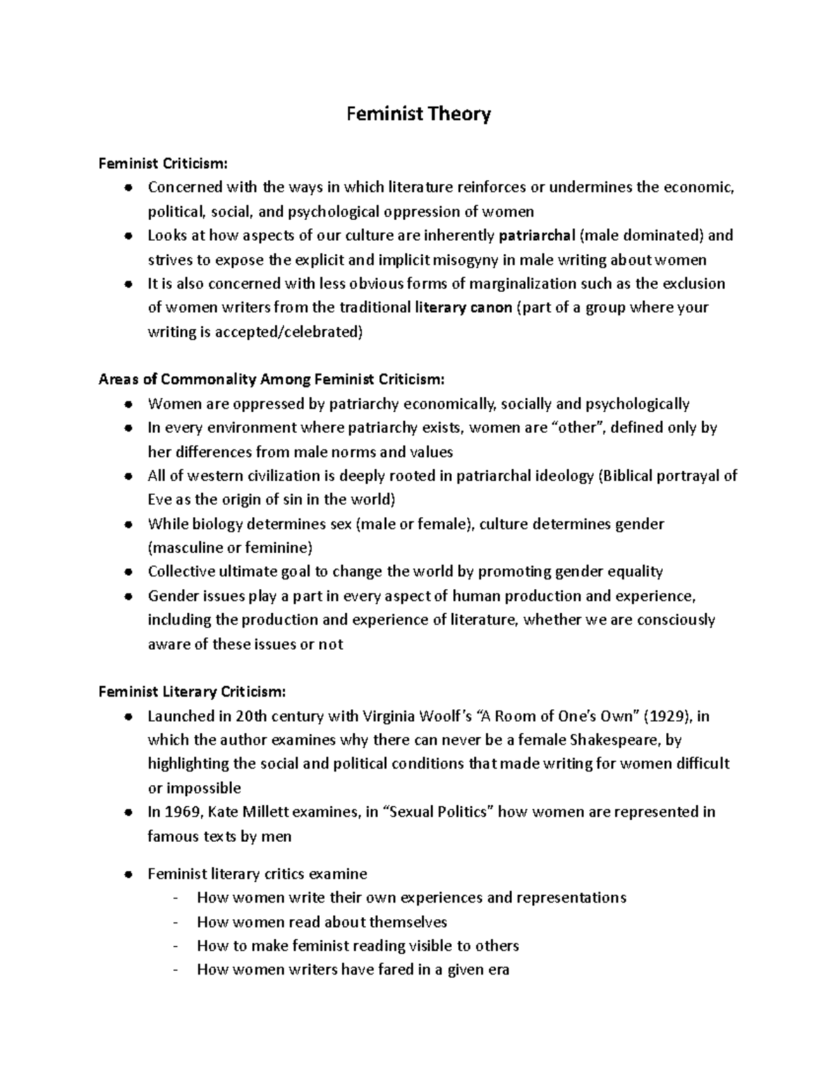 Feminist Theory: Analyzing Literature's Role in Women's Oppression ...