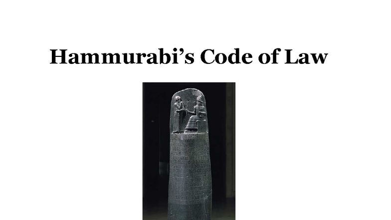 Hammurabi's Code Activity: Analyzing Ancient Law Applications - Studocu