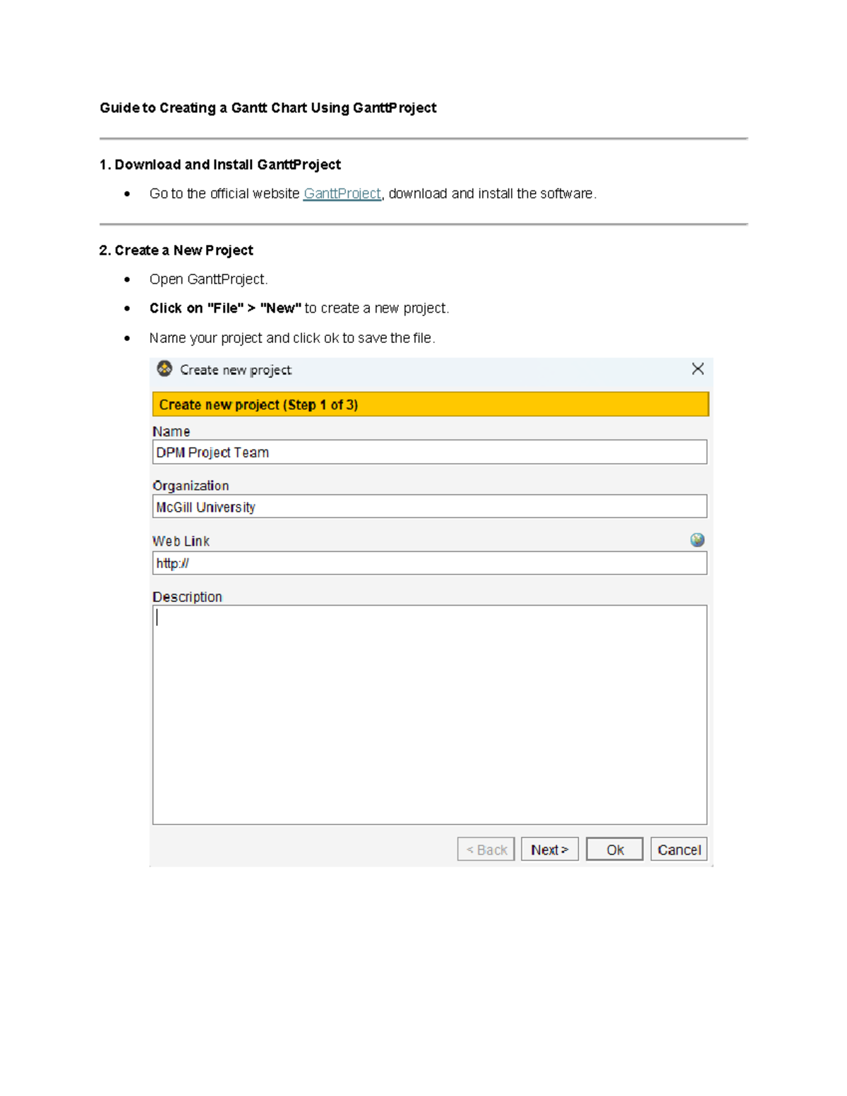 Gantt Chart Guide: Creating Projects with GanttProject - Studocu