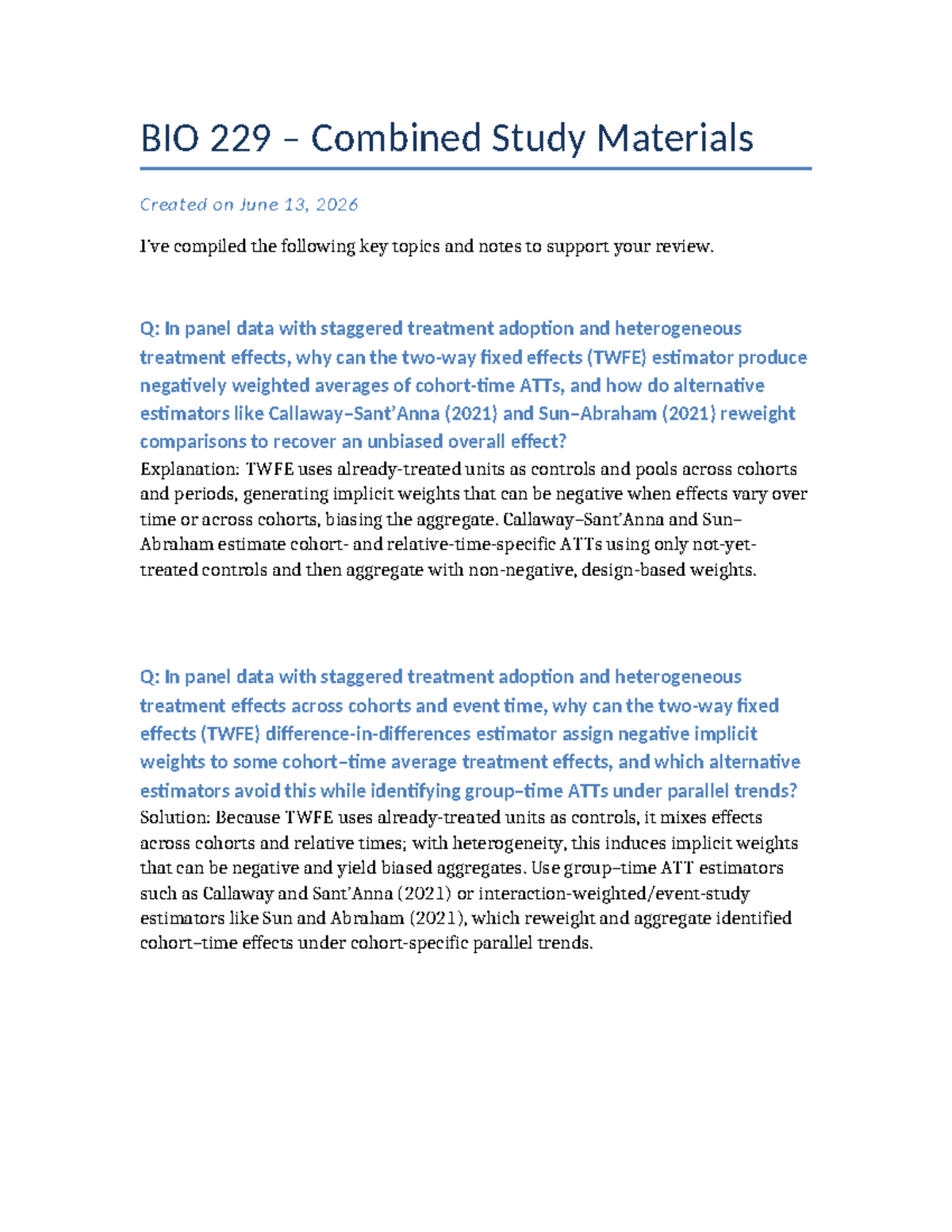 BIO 229 Comprehensive Study Guide for Key Topics and Concepts - Studocu