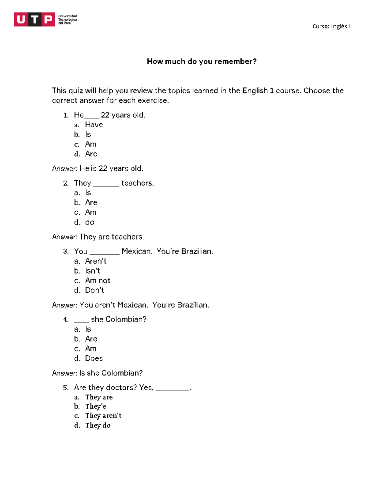 Semana+1+-+How+ Bzqvnd - ingles, tarea - Curso: Inglés ll 1. a. b. c. d ...