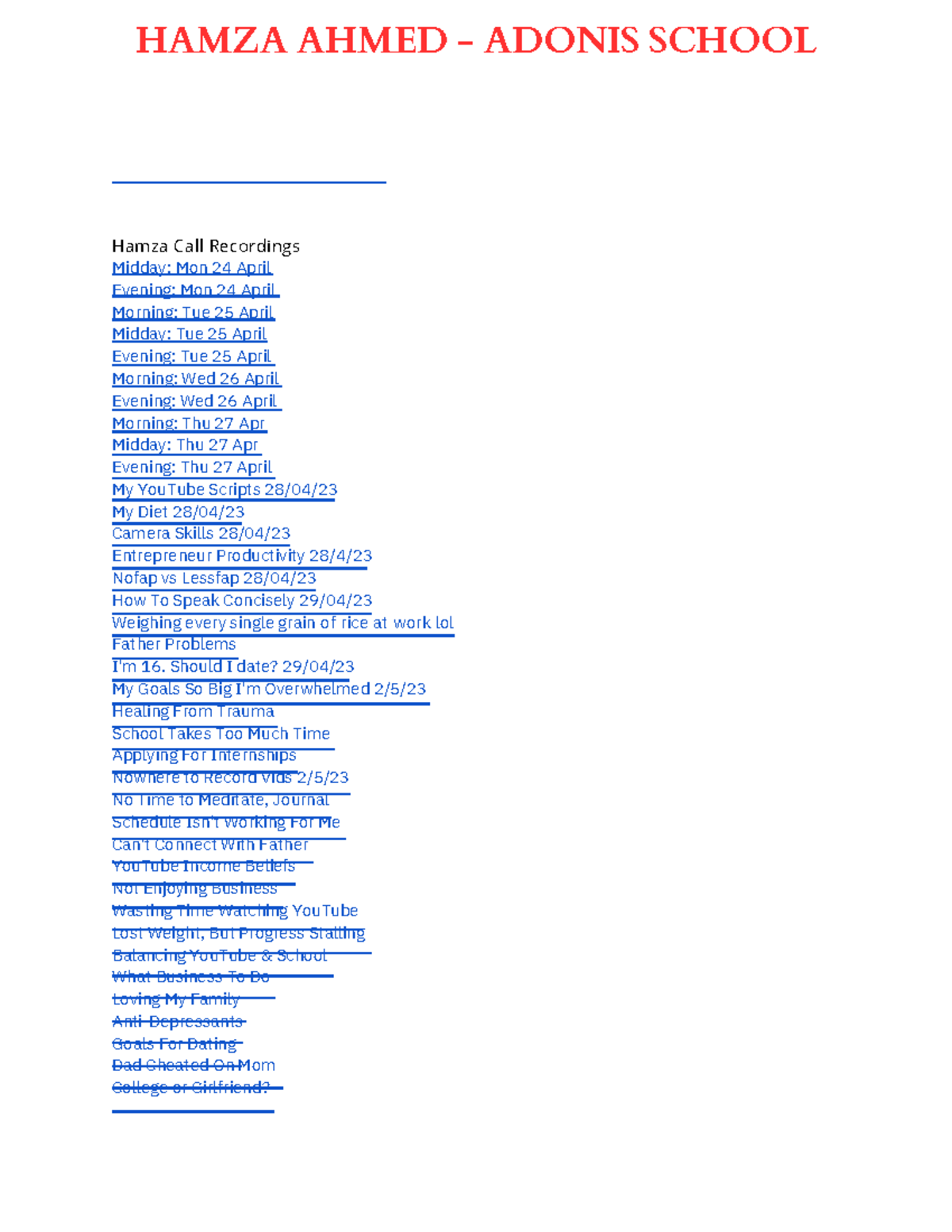 [Updated] Hamza Ahmed - Adonis School Course Materials & Notes - Studocu