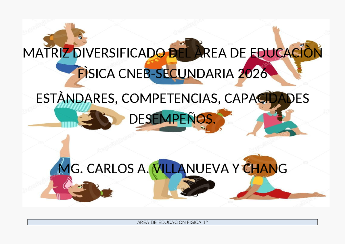 Matriz Diversificada del Área de Educación Física 2026 - Estándares y ...