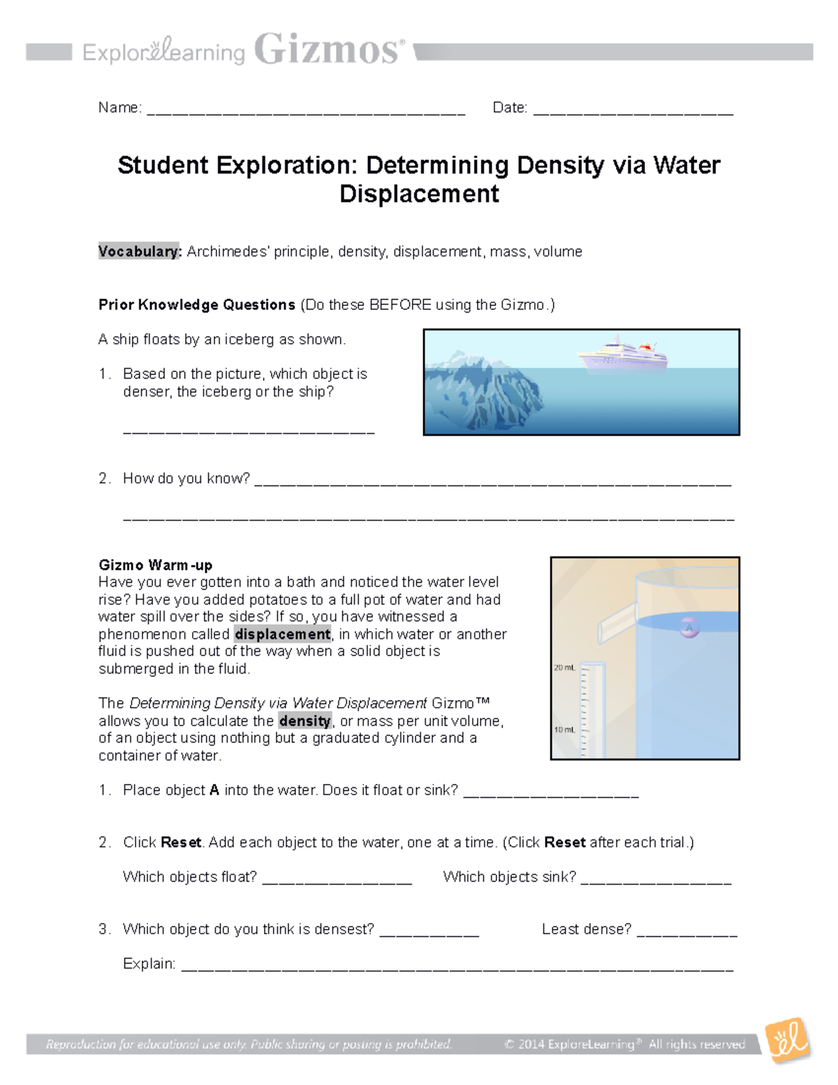 Determining Density via Water Displacement SE Guide - Studocu