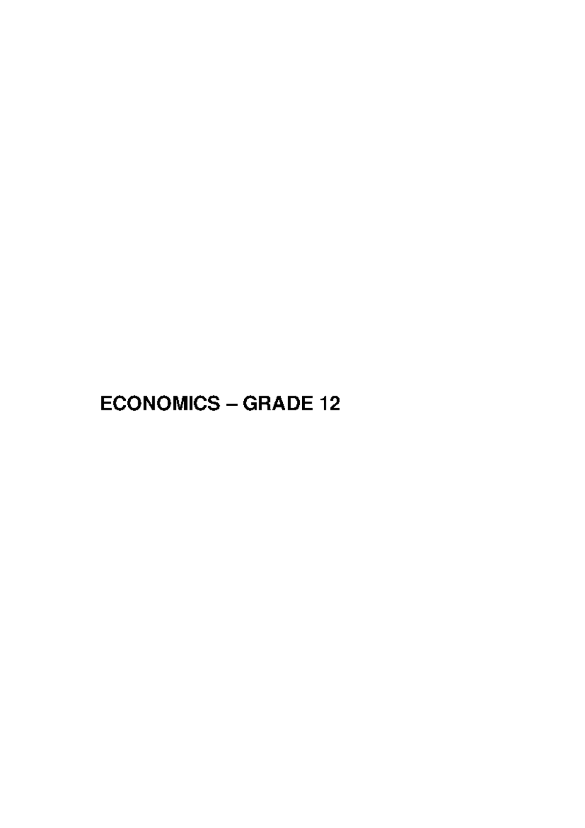 Grade 12 Economics Chapter 10: Key Concepts and Development Strategies ...