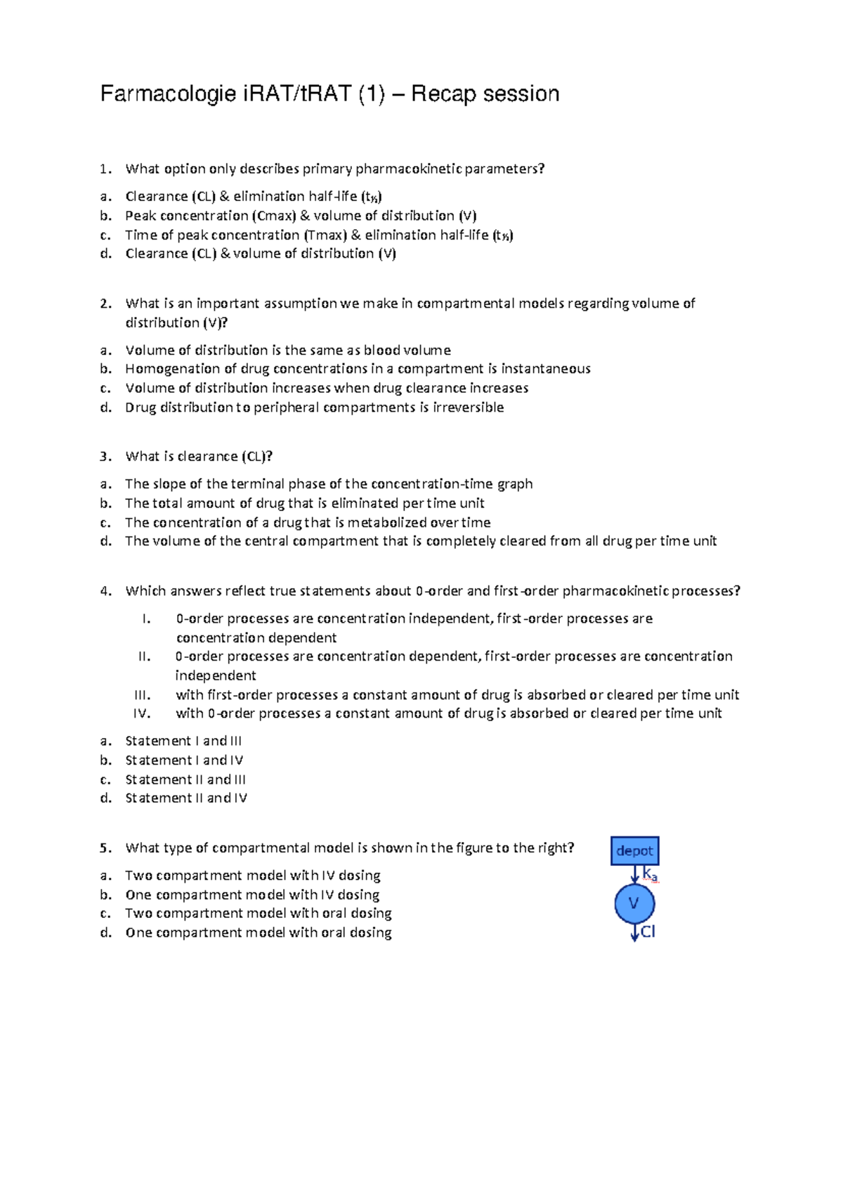 Farmacologie iRAT/tRAT 2021-2022: Recap Session Questions and Answers ...