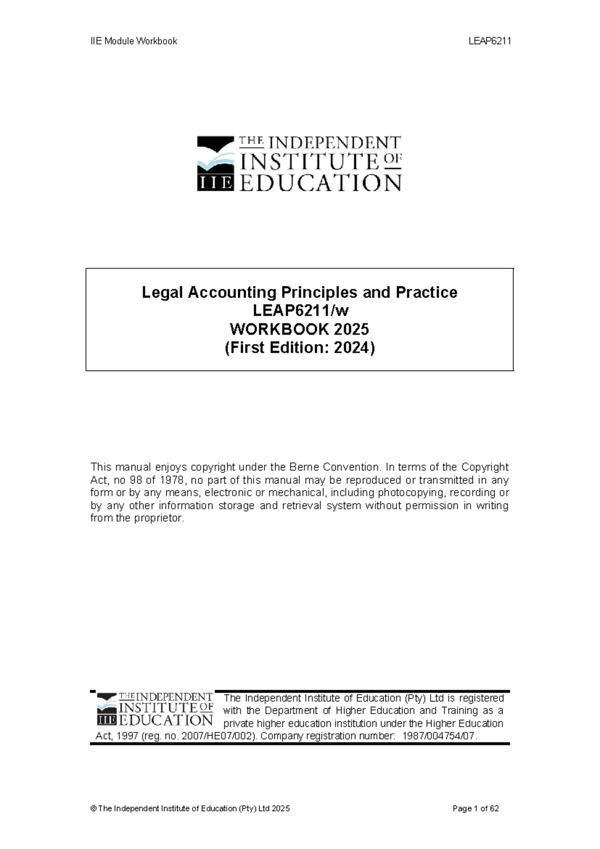LEAP6211 WB - Legal Accounting Principles Workbook (2025 Edition) - Studocu