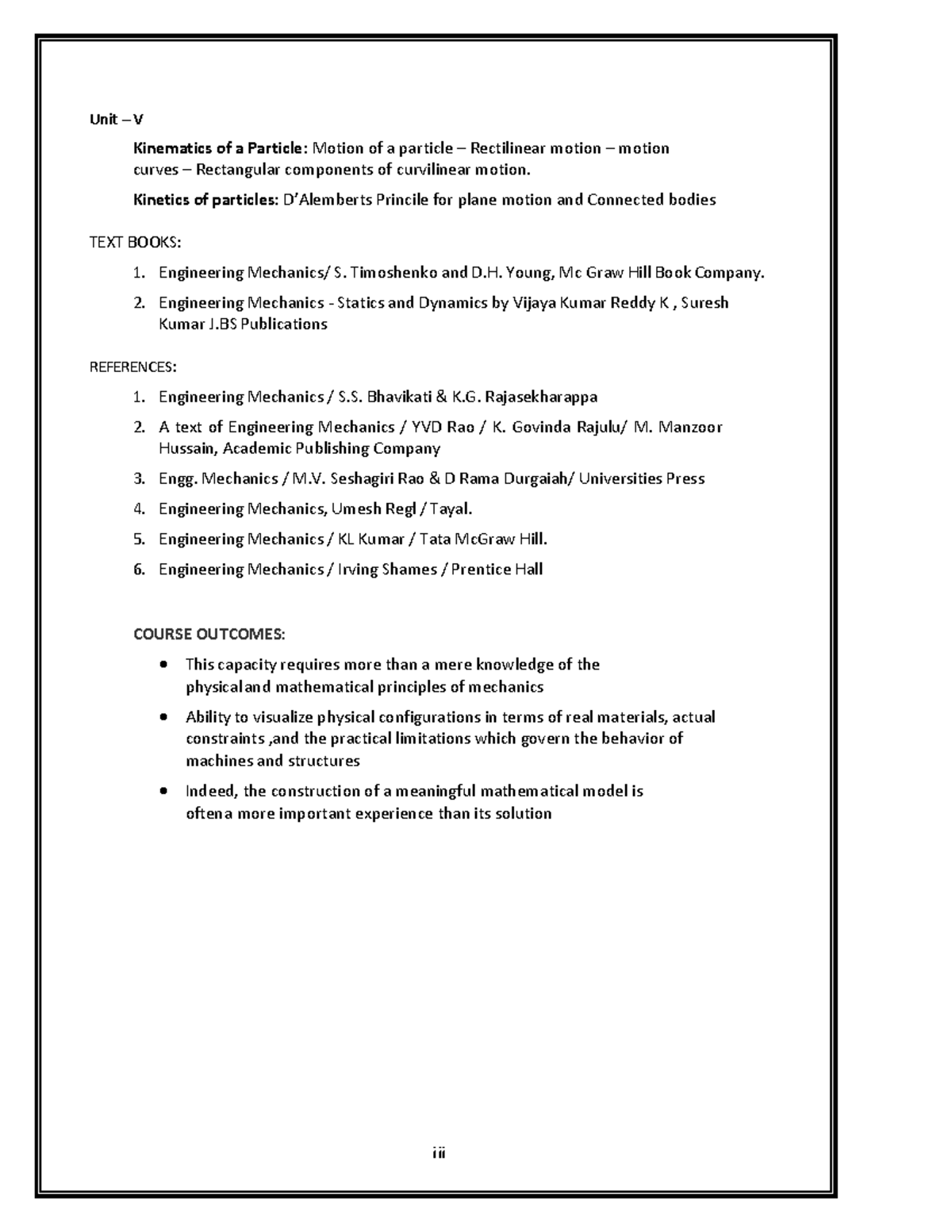 EM 112 Engineering Mechanics II: Kinematics & Kinetics of Particles - Studocu