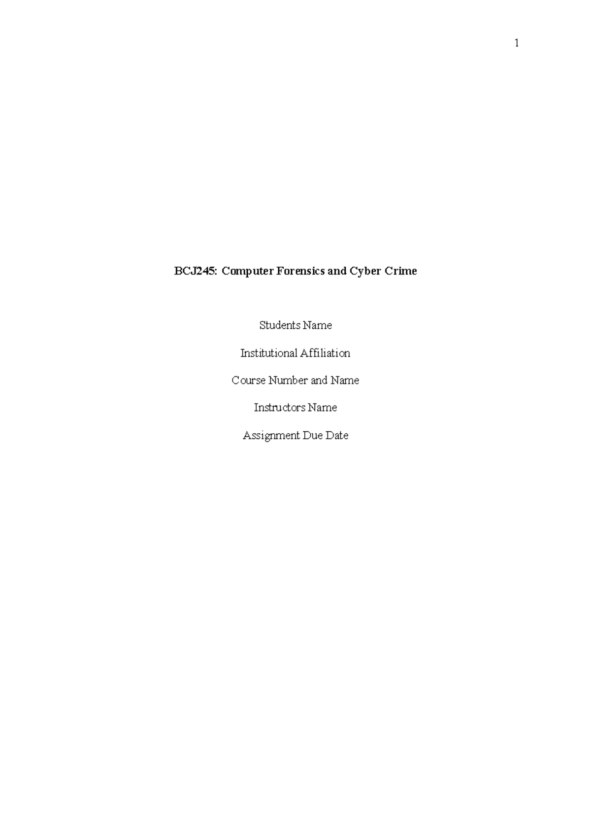 BCJ245: Encryption Technology in Computer Forensics and Cyber Crime ...