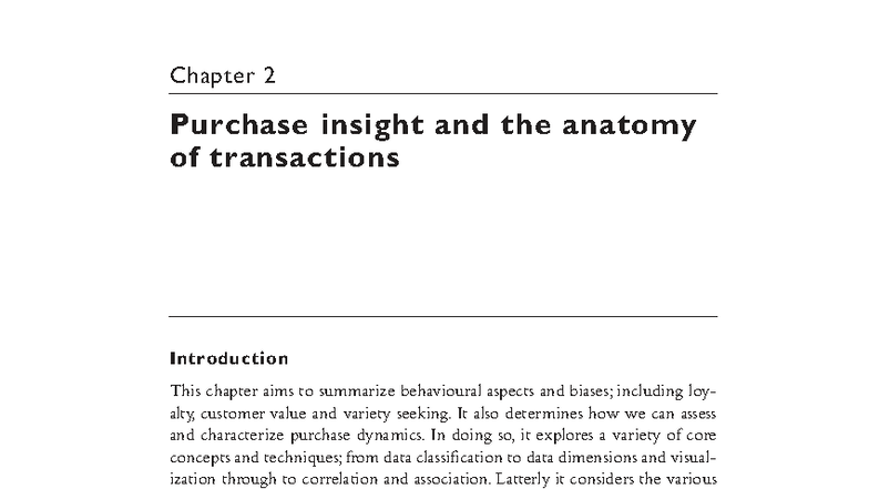 Chapter 2: Purchase Insights and Transaction Dynamics Analysis - Studocu