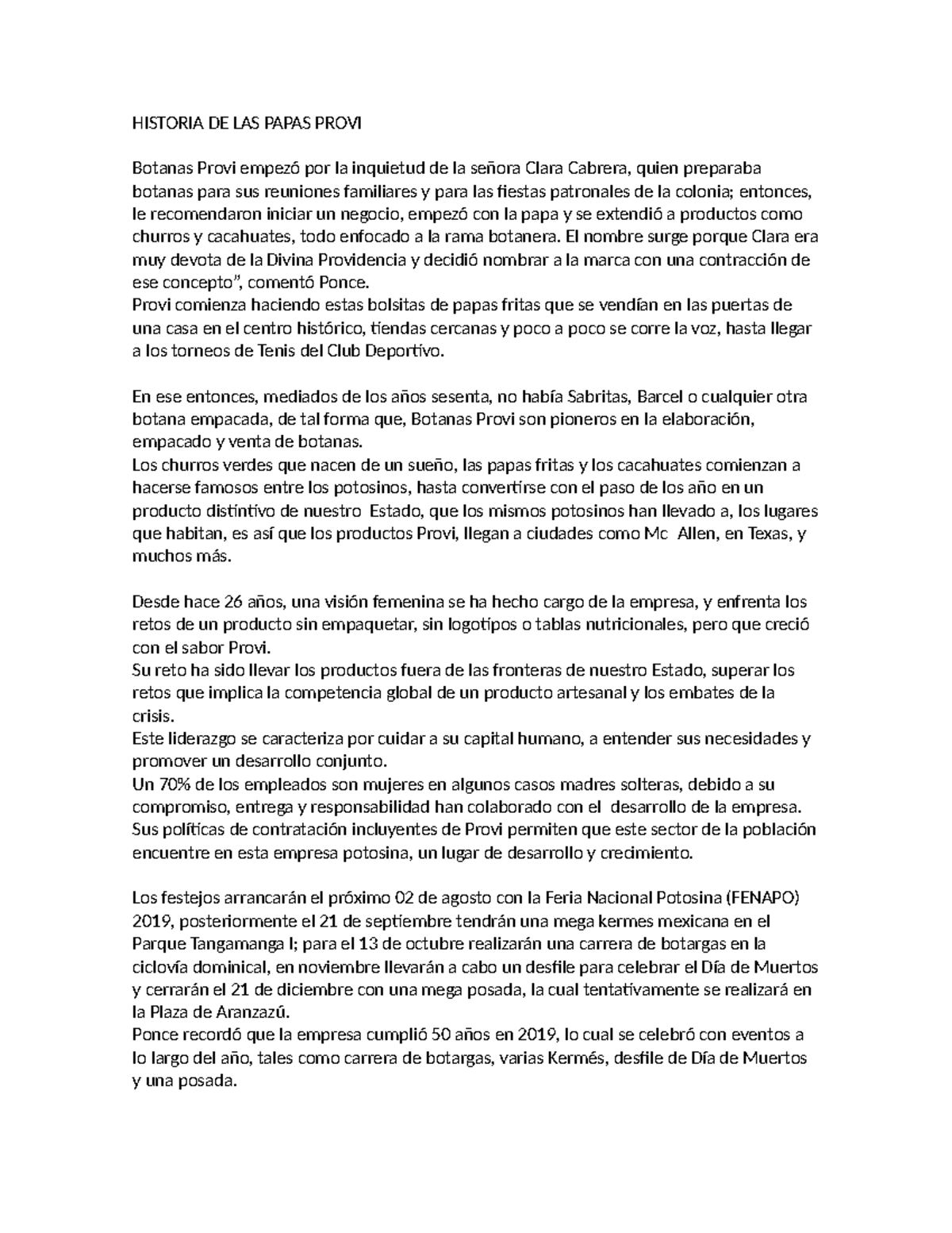 Historia de Botanas Provi: Tradición y Éxito en la Industria de Botanas ...