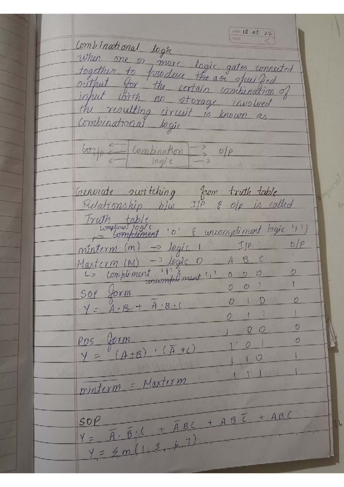 Dsd - Lecture Notes on Combinational Logic and Boolean Algebra - Studocu