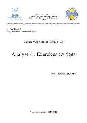 Corrigé des exercices du TD - ANALYSE 1 TD 2024- Chapitre 4 Séries entières Correction 941 1 ...