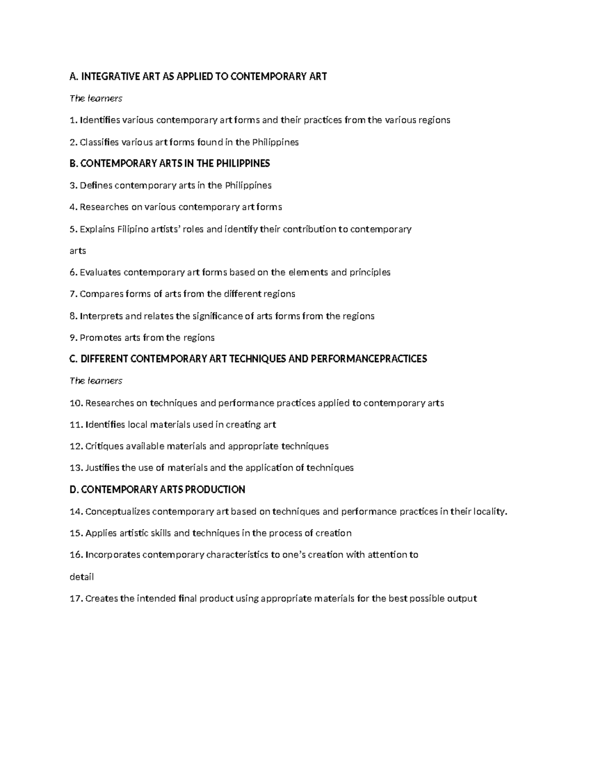 Contem Activity 1 - notes - A. INTEGRATIVE ART AS APPLIED TO ...