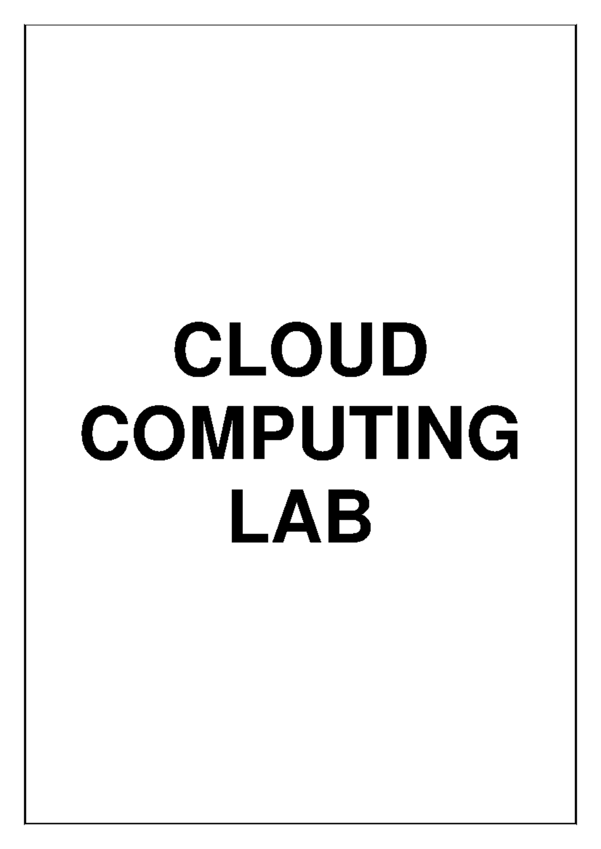 Cloud Computing Lab Report: Virtual Machines Procedure and Results - Studocu