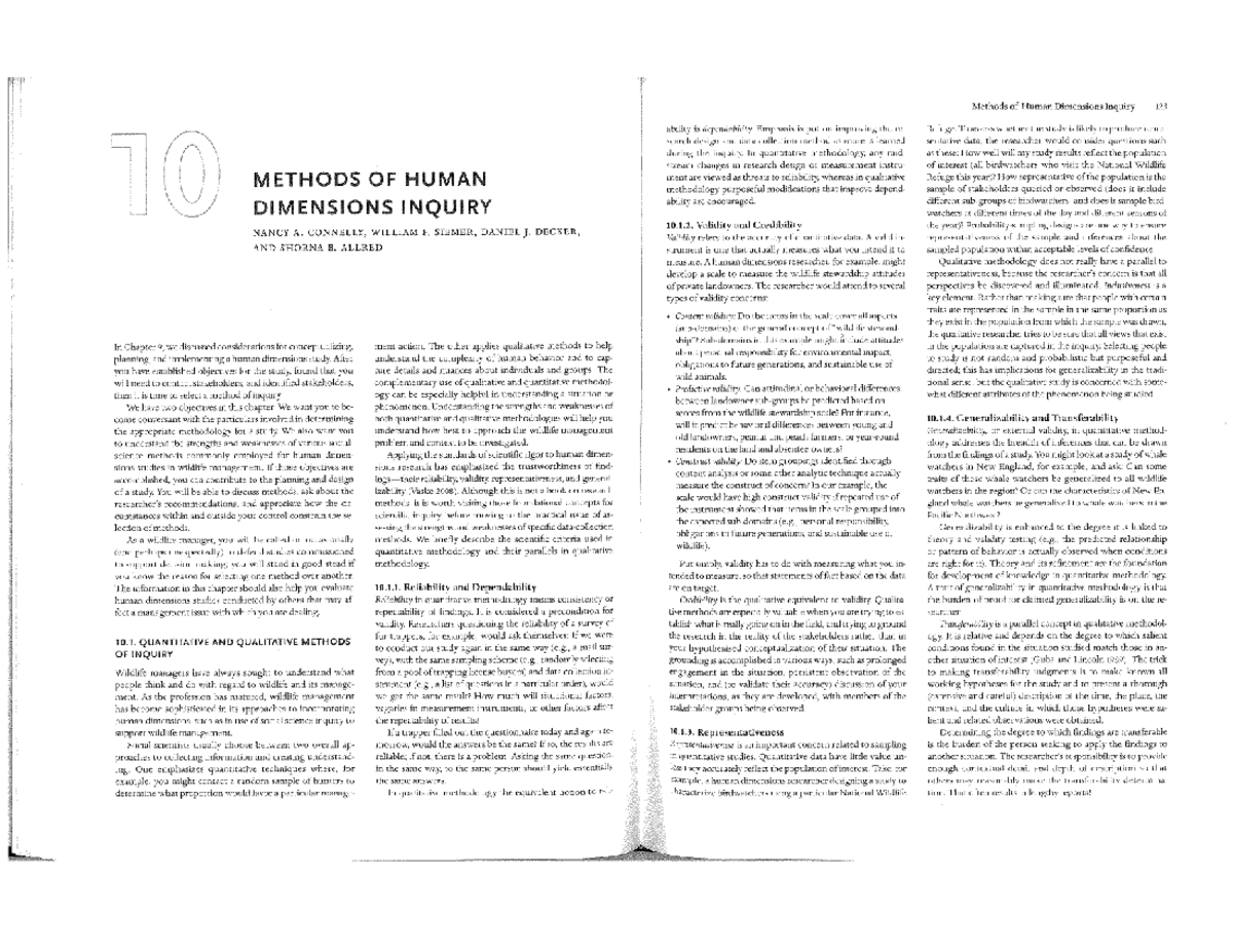 Methods of Human Dimensions Inquiry in Wildlife Management: Insights ...