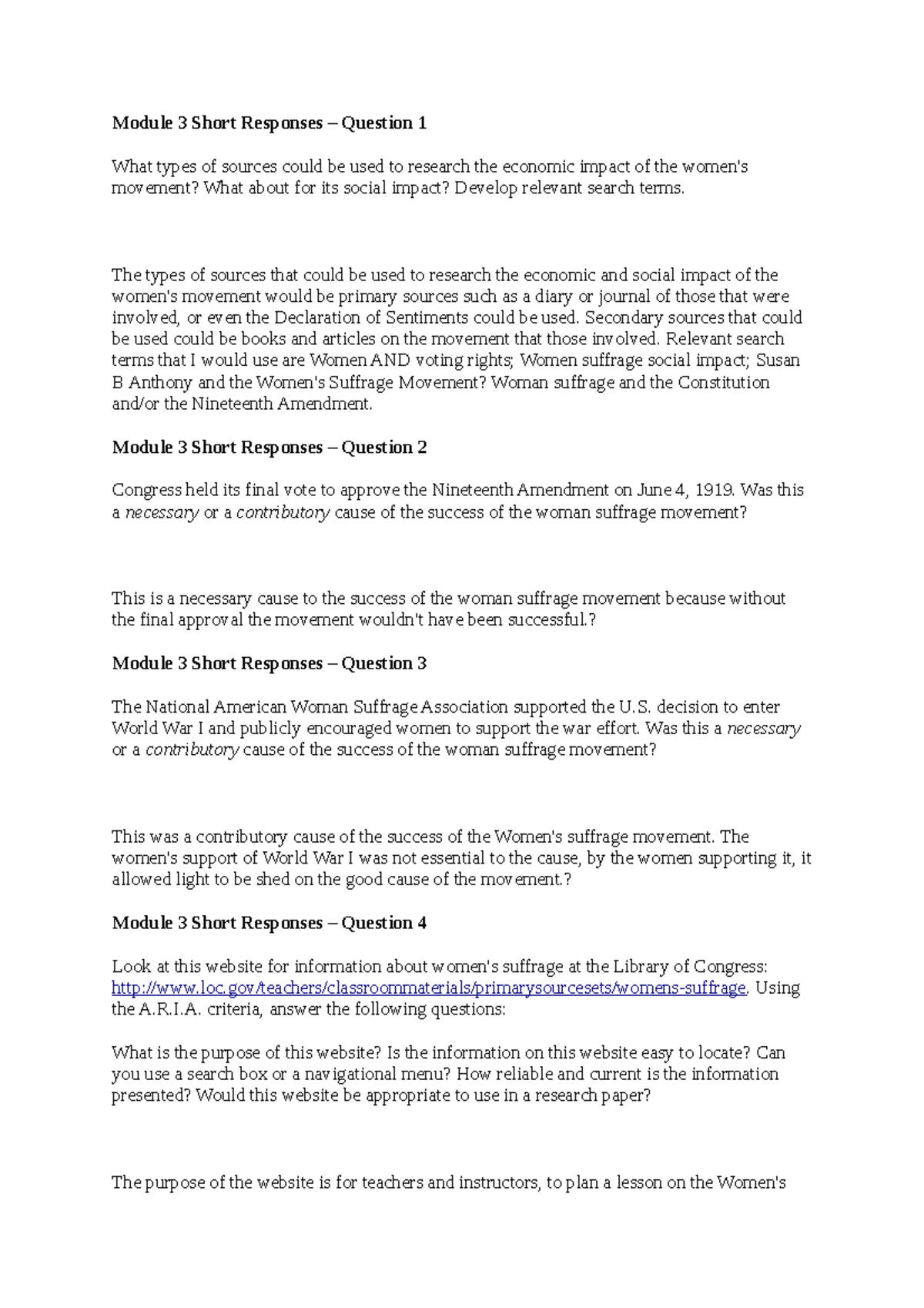 3-1 Module Three Short Responses - Module 3 Short Responses – Question ...