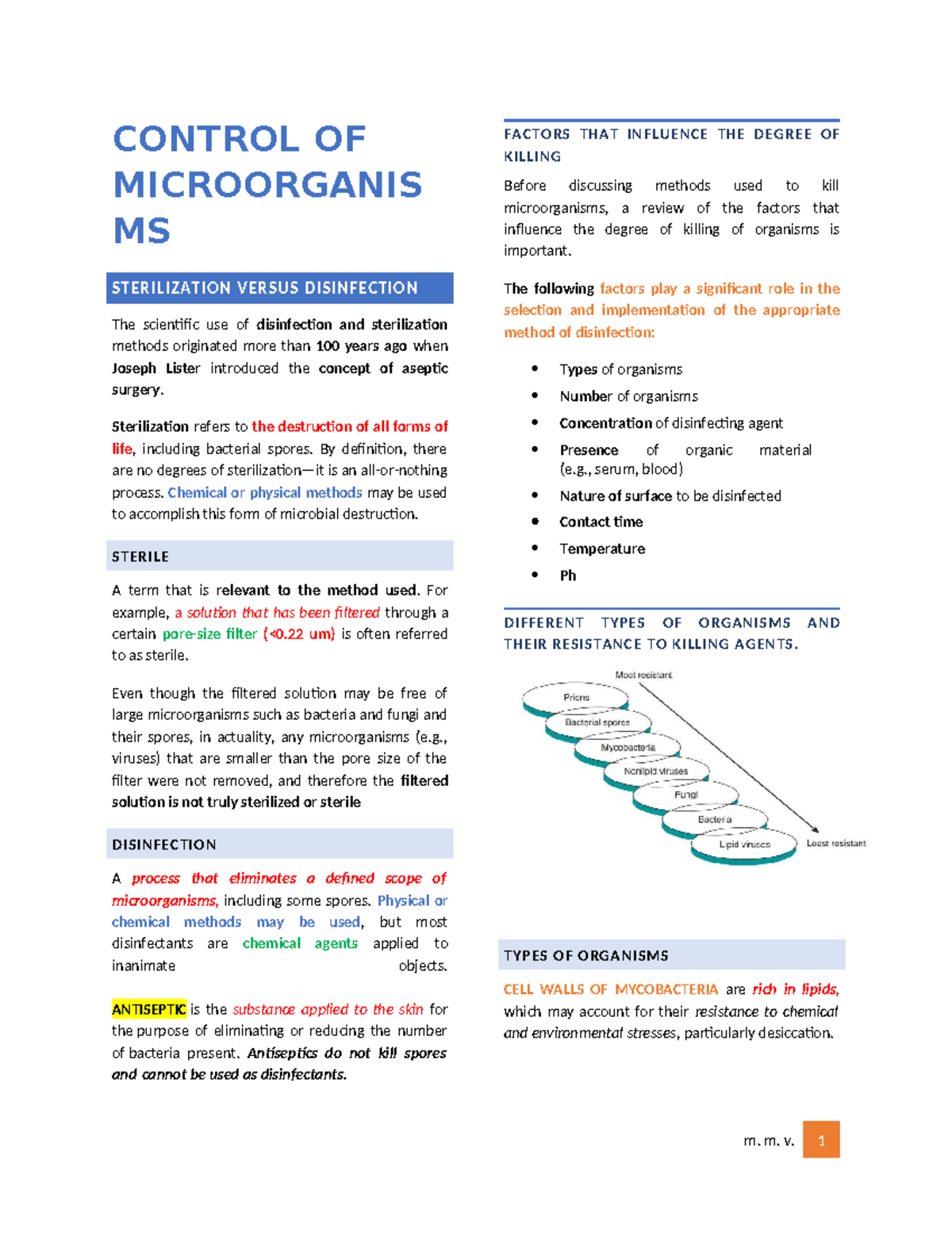 Control of Microorganisms: Factors Influencing Sterilization ...