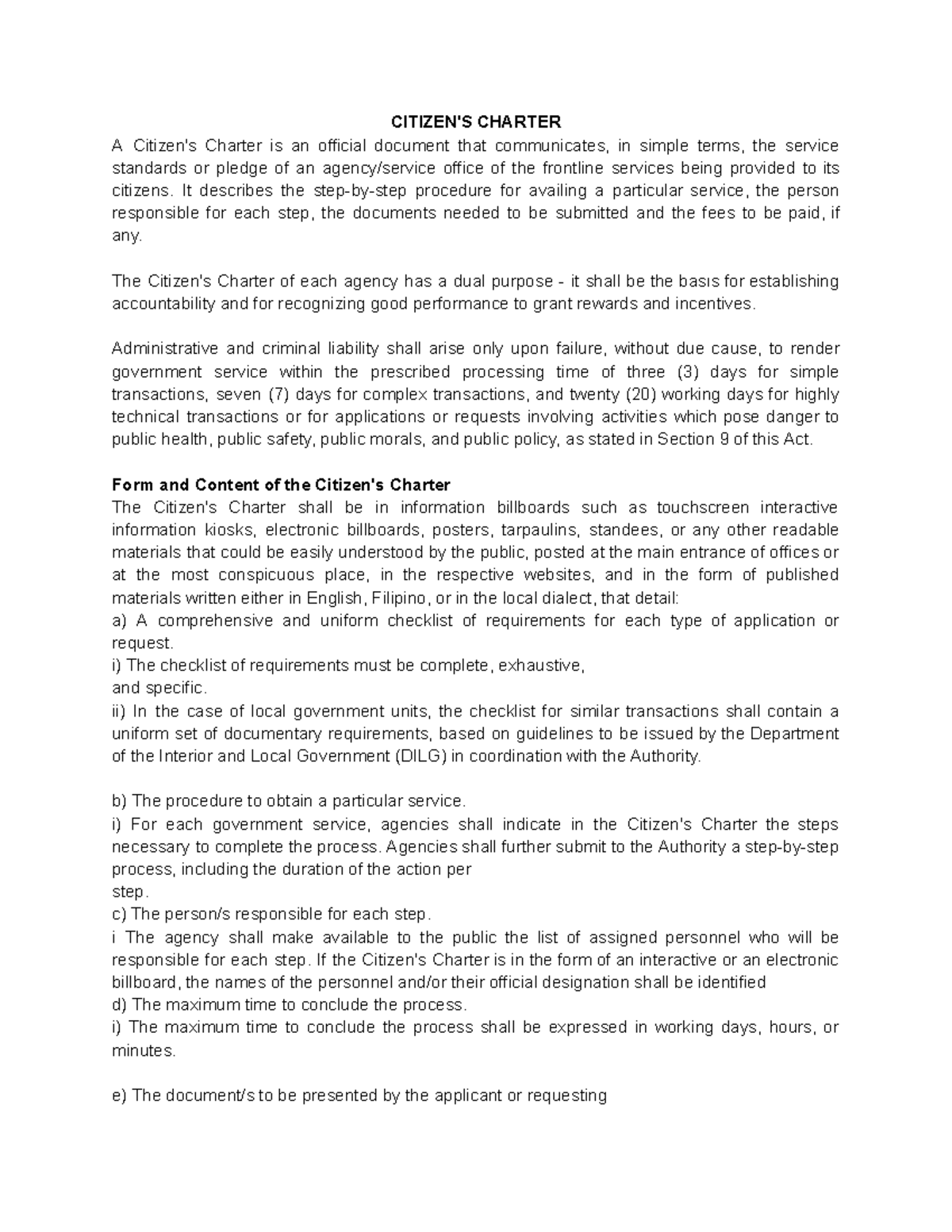 Rfbt 2 Domingo: Charter and Accountability in Government Services (Ch ...