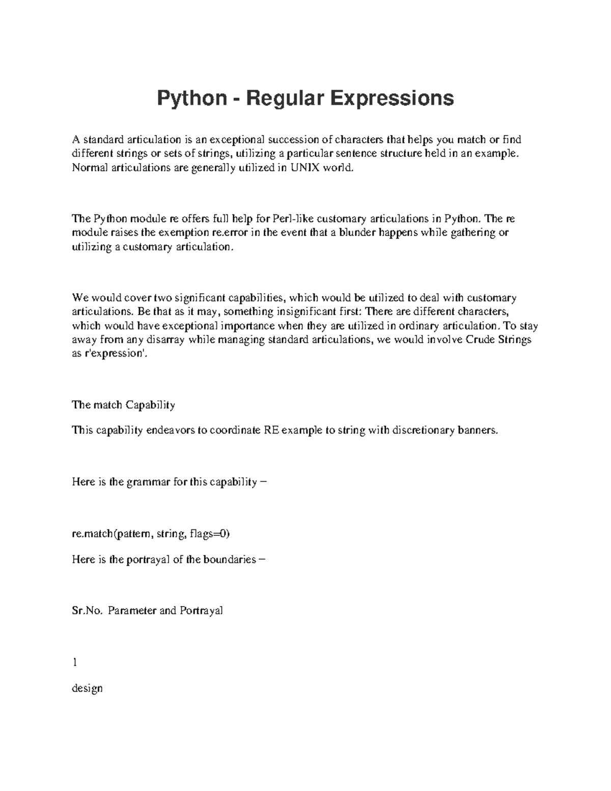 Regular Expressions in Python - Python - Regular Expressions A standard ...