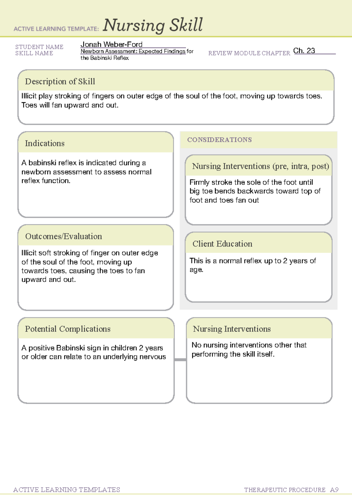 NURS 101: Newborn Assessment - Babinski Reflex Findings & Interventions ...
