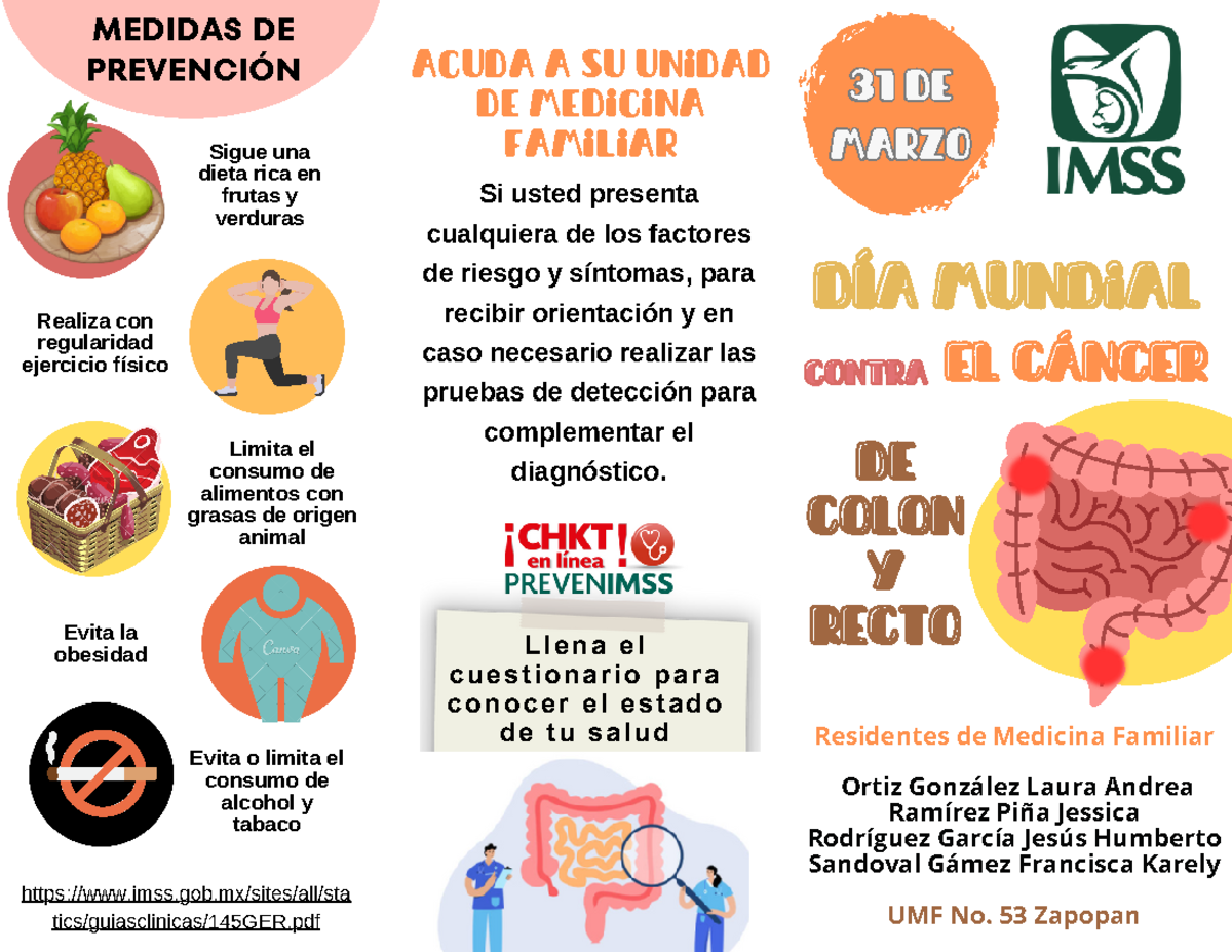 Tríptico sobre el Día Mundial del Cáncer de Colon y Recto - Studocu
