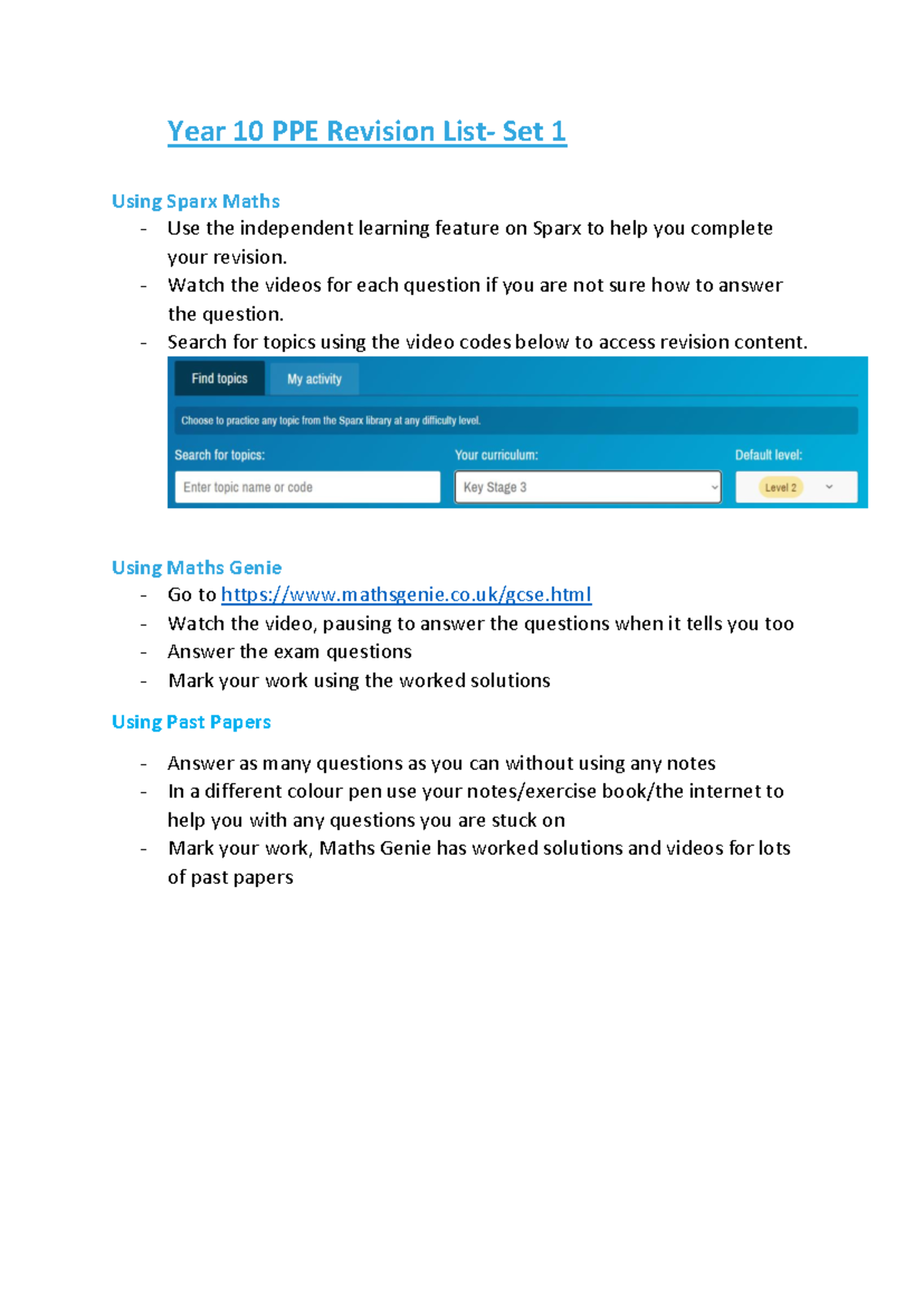 Year 10 PPE Higher Maths Revision List PDF - Studocu