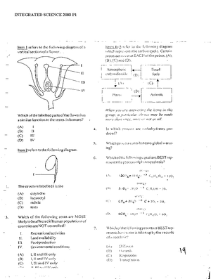 Inti Sci June 2017 P2 - The documents attached are CSEC past papers for ...