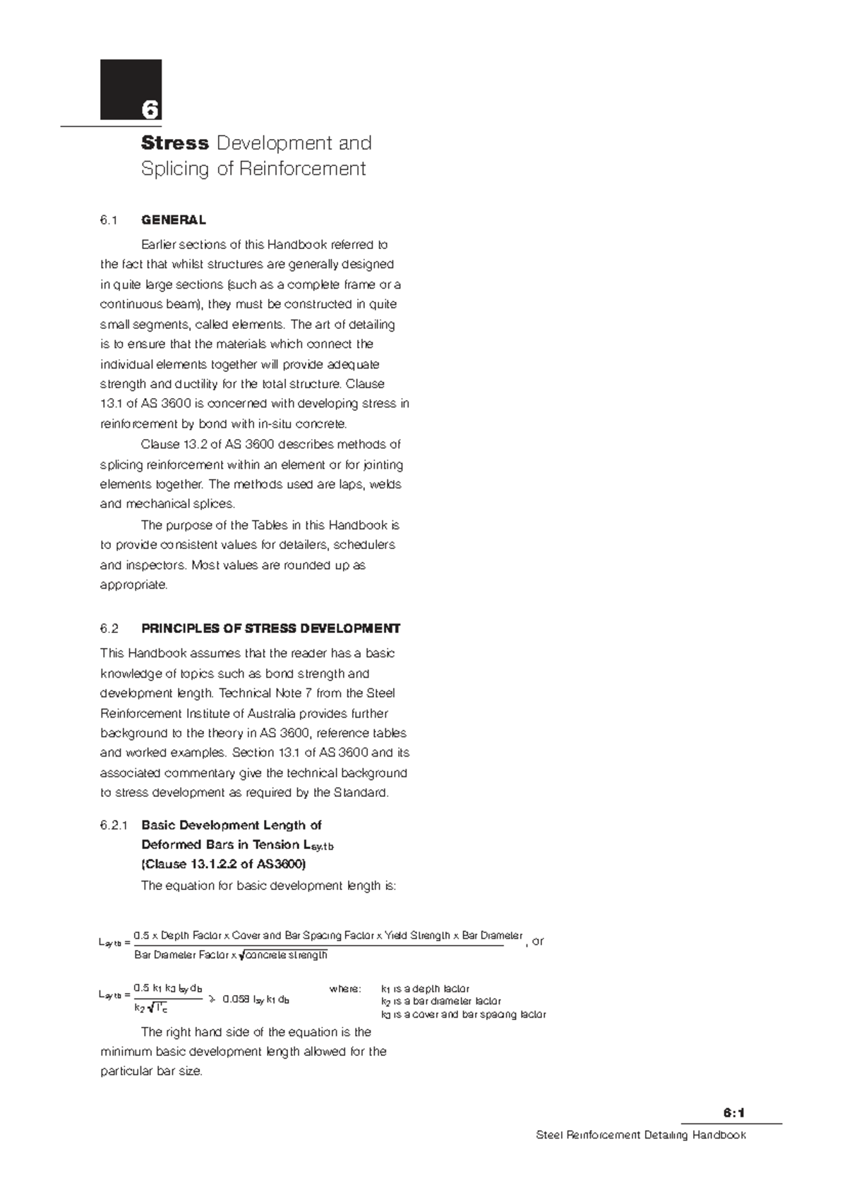 Z6 Steel Reinforcement Detailing Handbook 2024: Stress Development ...