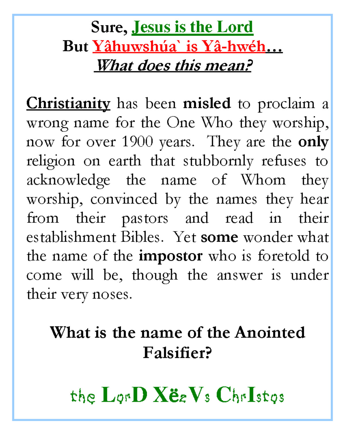Yahuwshua Is Not Jesus: Unveiling the True Name of the Anointed - Studocu