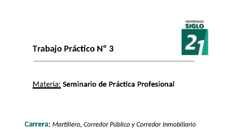 Seminario De Practica Profesional Tp3 100 Trabajo Práctico Nº 3