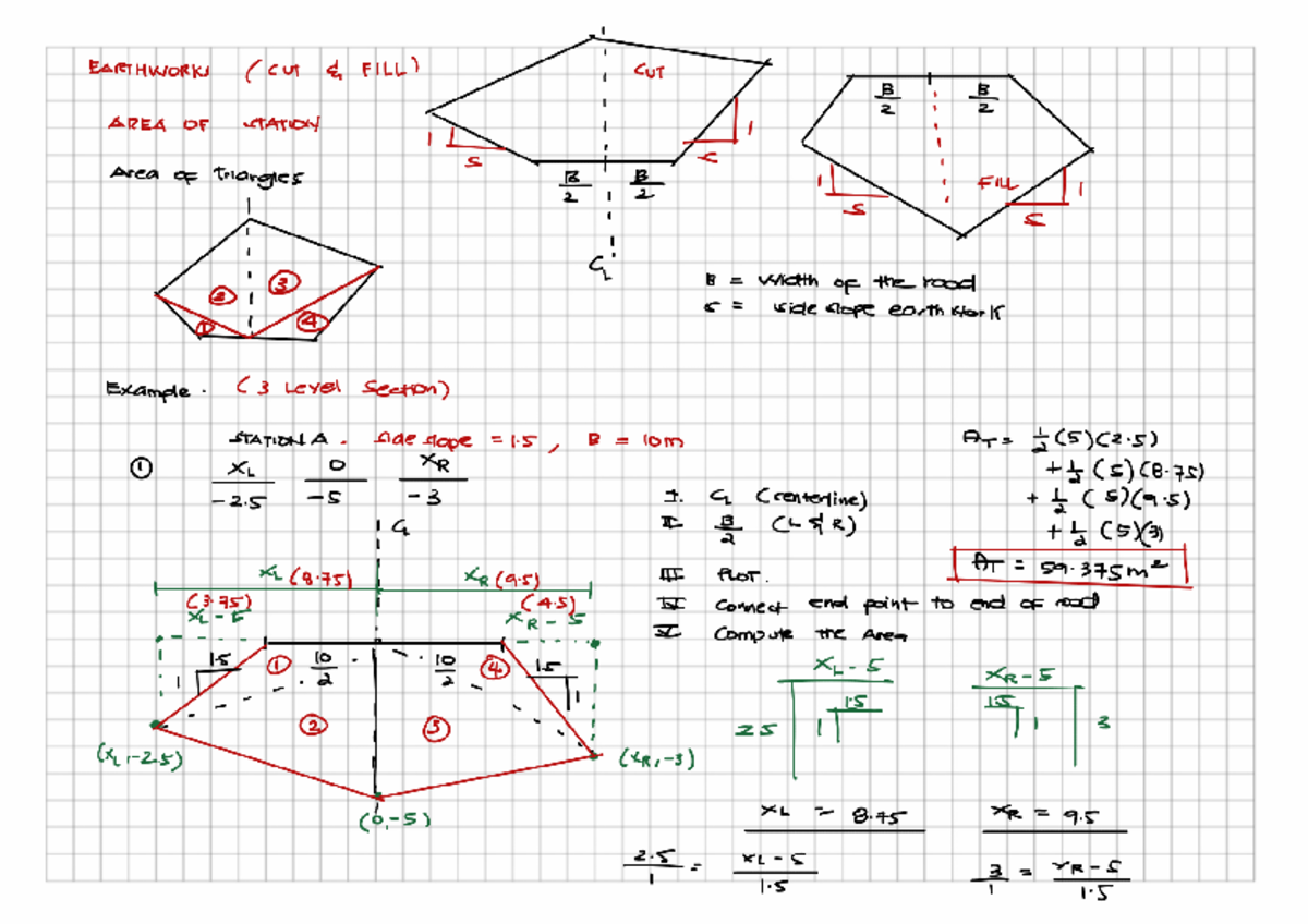Surveying Notes: Earthworks Calculations and Examples (CUT 100) - Studocu