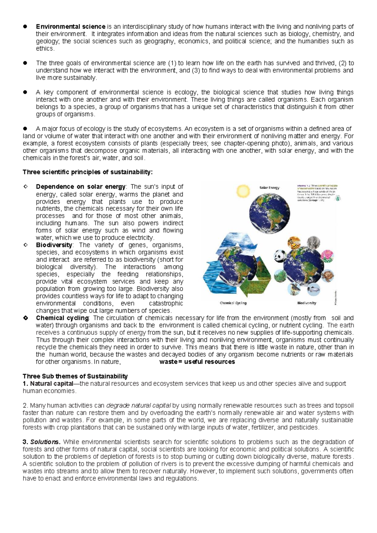 ENV 101 Handout: Key Concepts in Environmental Science - Studocu