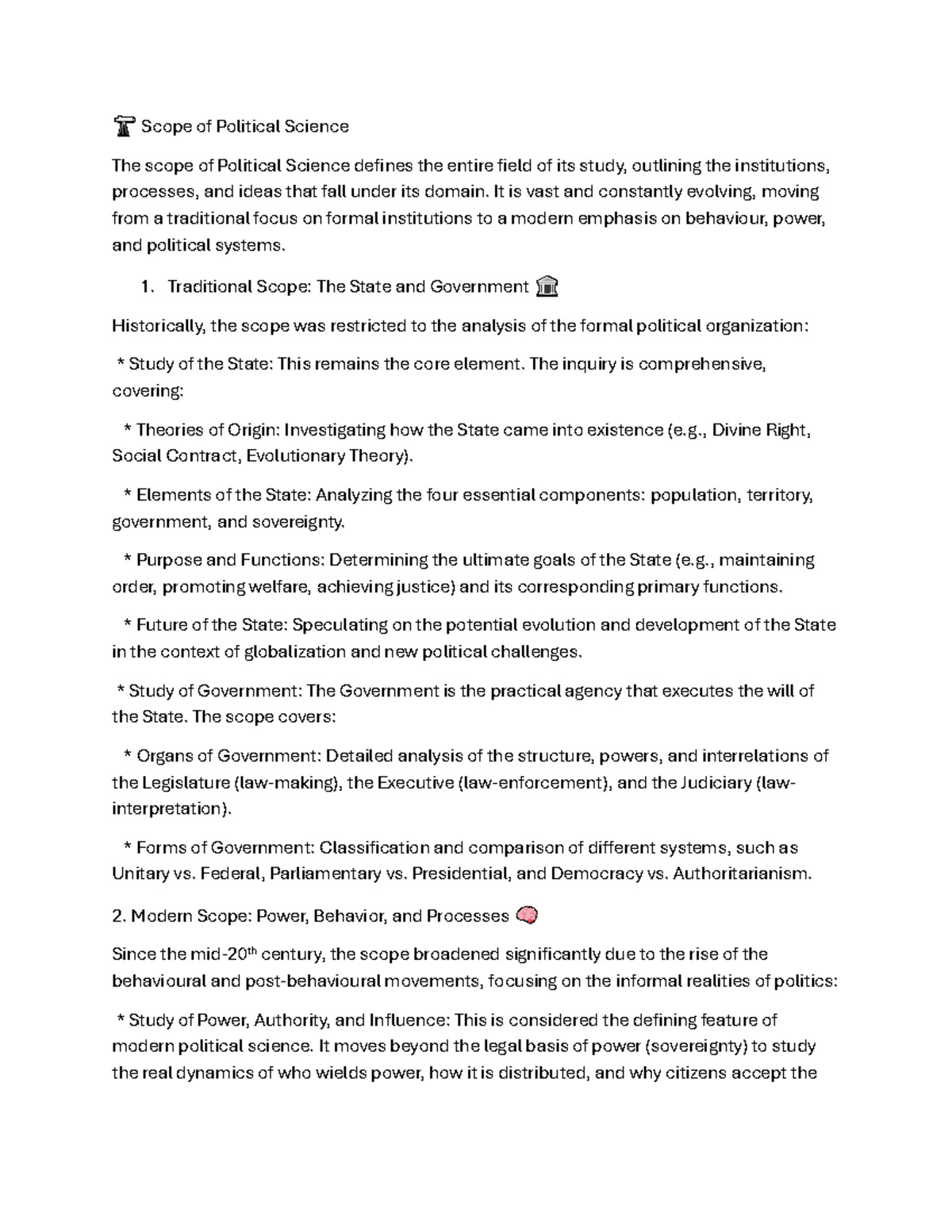 Political Science 101: Exploring Its Scope and Evolution - Studocu