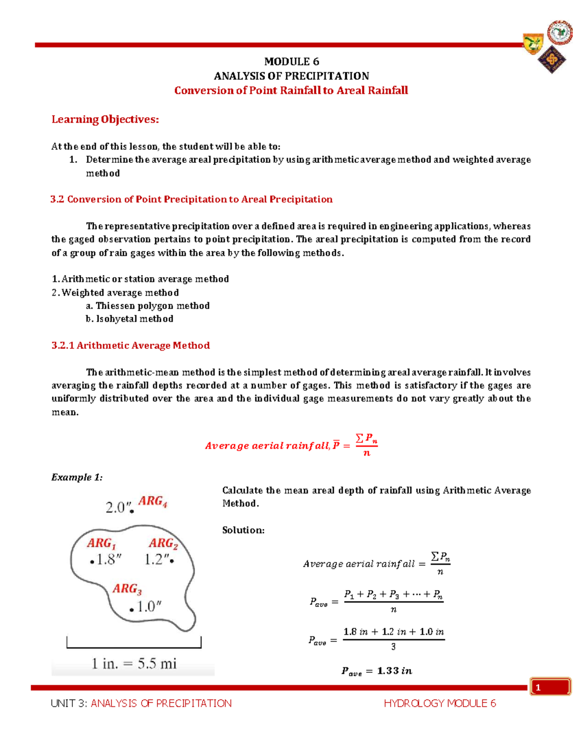 Module 6 - Areal Rainfall Analysis from Point Precipitation Methods ...