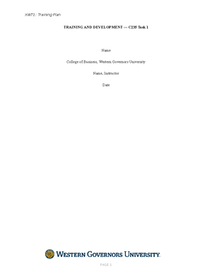 Business Strategy C714 Task 1 Passed - BUSINESS STRATEGY — C714 Task 1 ...