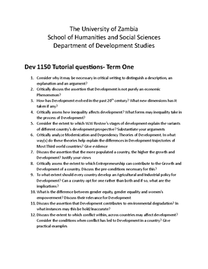 Introduction TO Development Studies - INTRODUCTION TO DEVELOPMENT ...