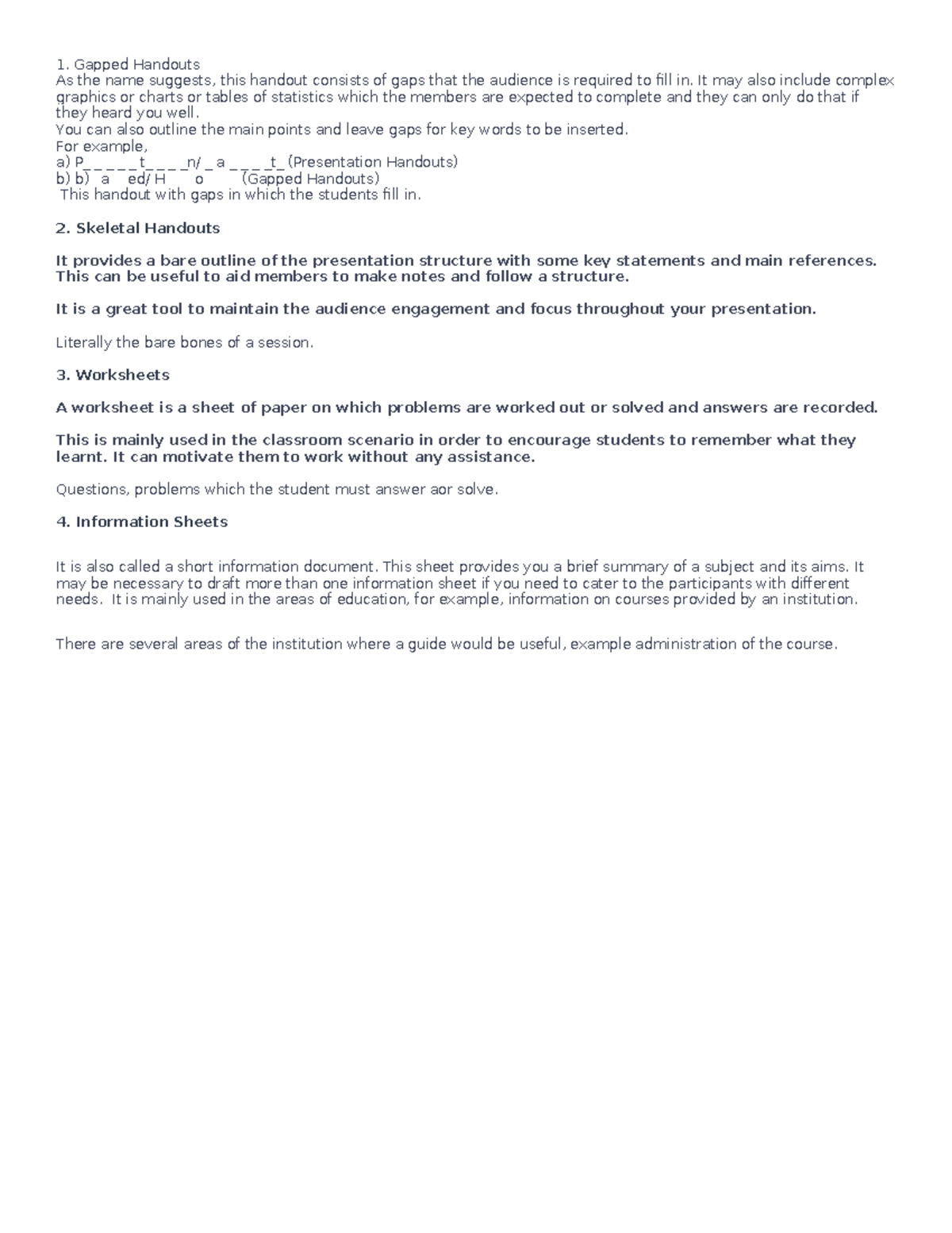 Gapped Handouts: Engaging Students Through Interactive Learning Tools ...