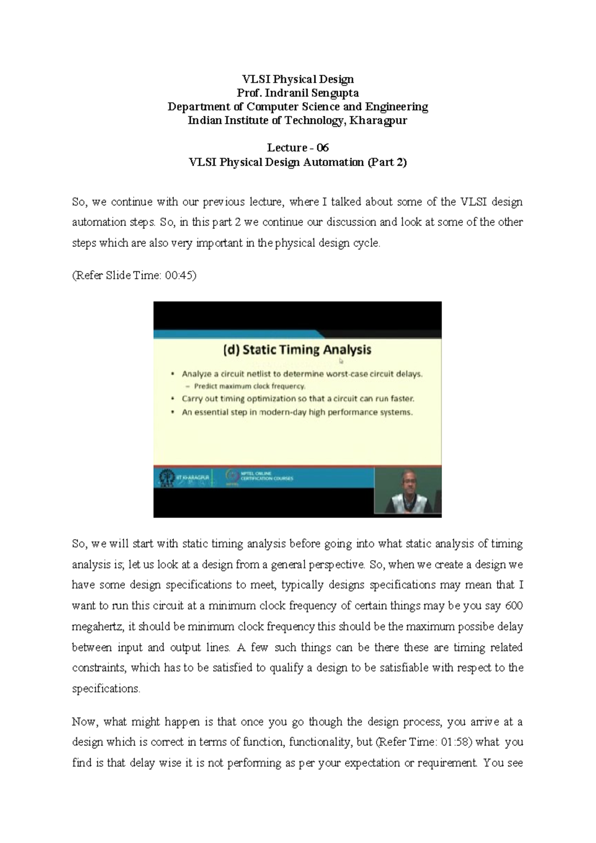 Lec6 - VLSI Physical Design Automation Notes by Prof. Sengupta - Studocu
