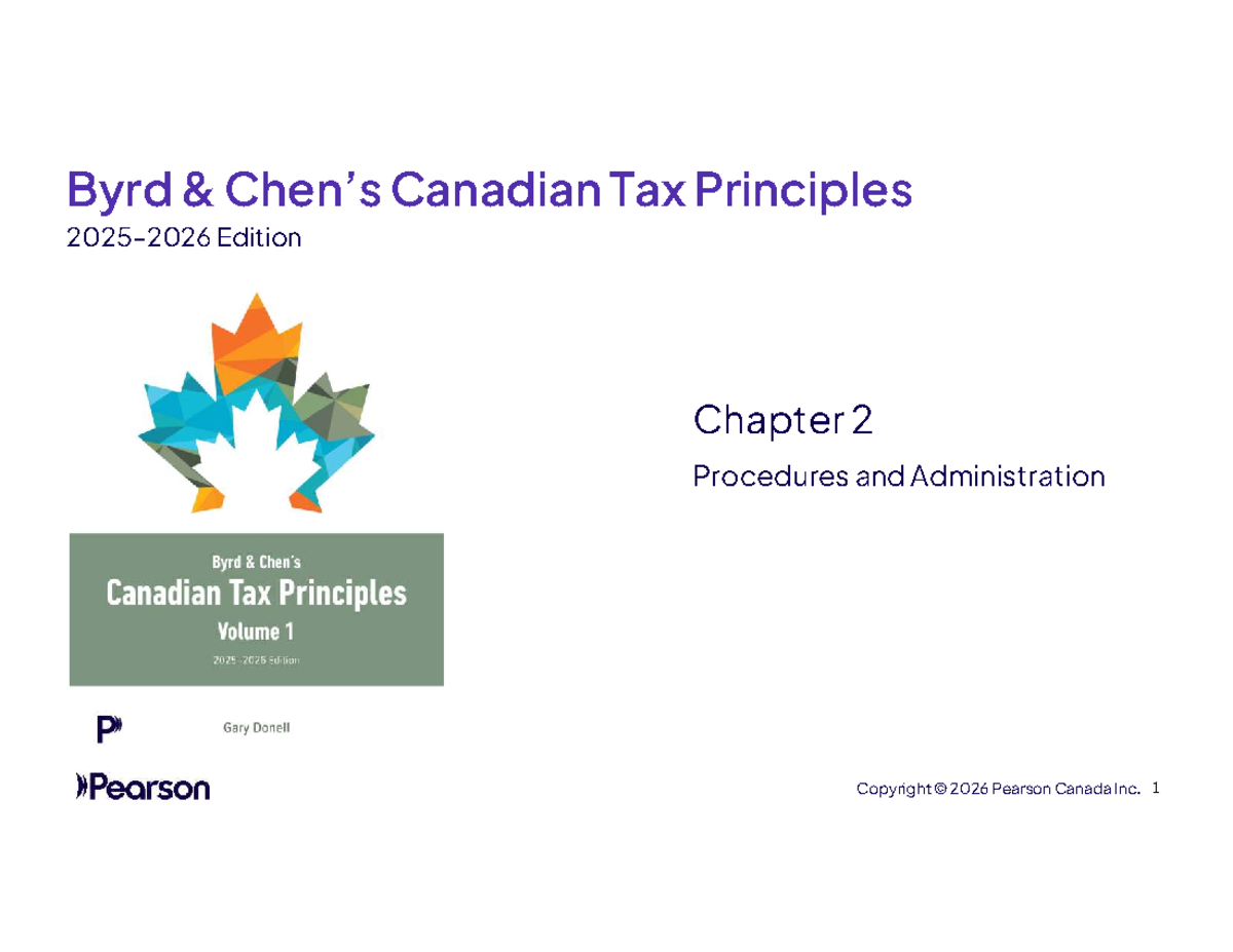 CTP 2025-26 Chapter 2: CRA Procedures and Administration Overview - Studocu