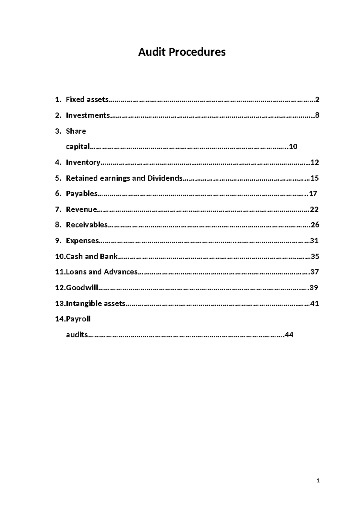 Audit Procedures for Fixed Assets & Investments: Comprehensive Overview ...