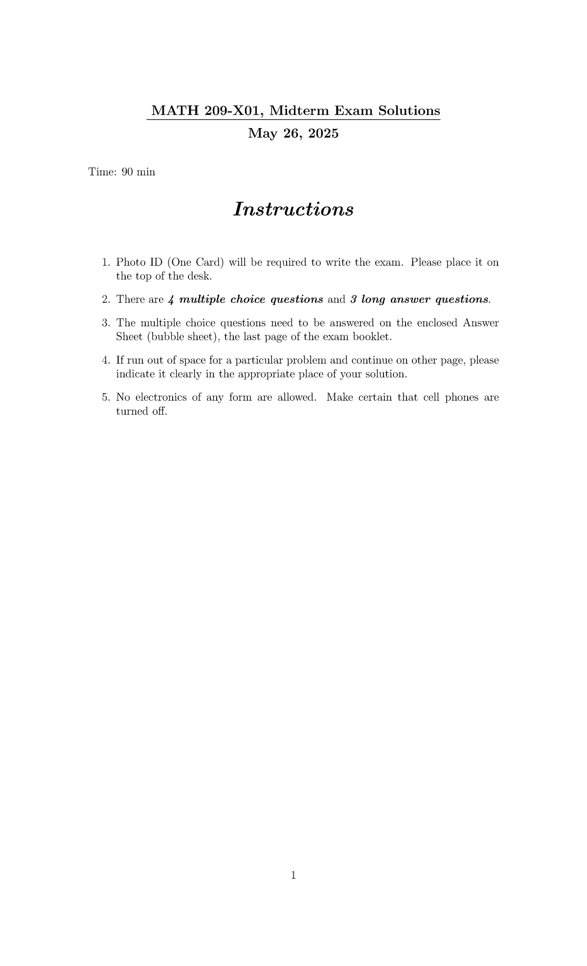 MATH 209 Spring 2025 - Midterm Exam Solutions - Studocu