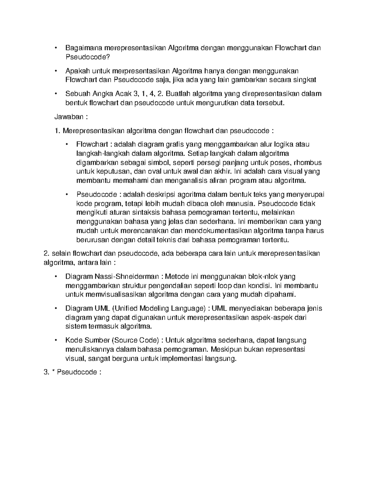 Algoritma dan Pemograman Sesi 2: Diskusi Algoritma dengan Flowchart dan Pseudocode - Studocu