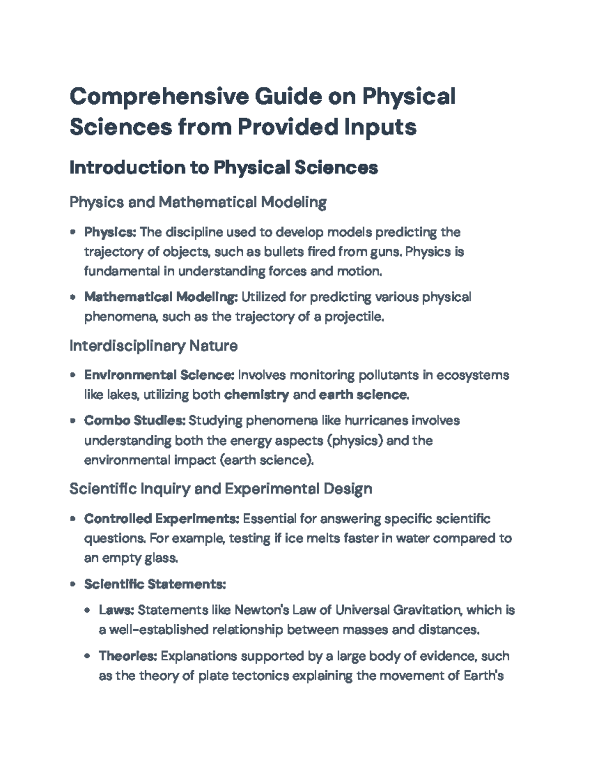 Comprehensive Guide on Physical Sciences and Their Practical ...